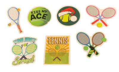 Tennis Decal Stickers Lot Racket & Ball Design Funny “kiss My Ace” | eBay