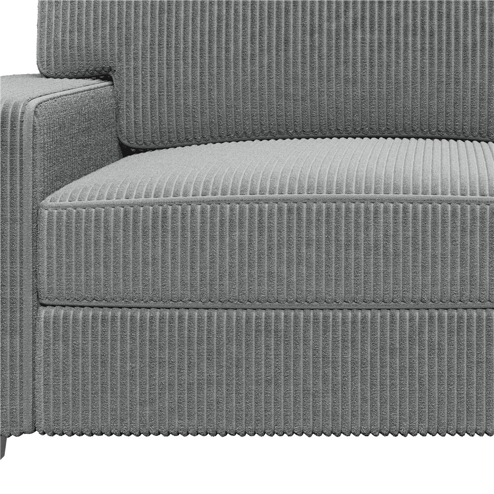 Modern Corduroy Fabric Sofa Couch with Side Storage Pockets, USB ...