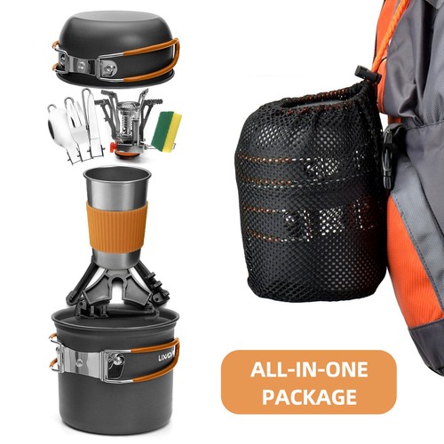 Outdoor Camping Cookware Mess Kit for Backpacking Gear Camping Cooking ...