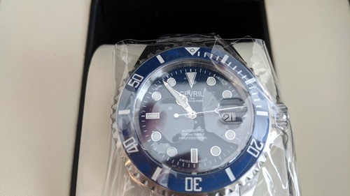 NEW W/ TAGS Gevril Men's 4851B Wall Street Automatic Blue Dial Steel ...
