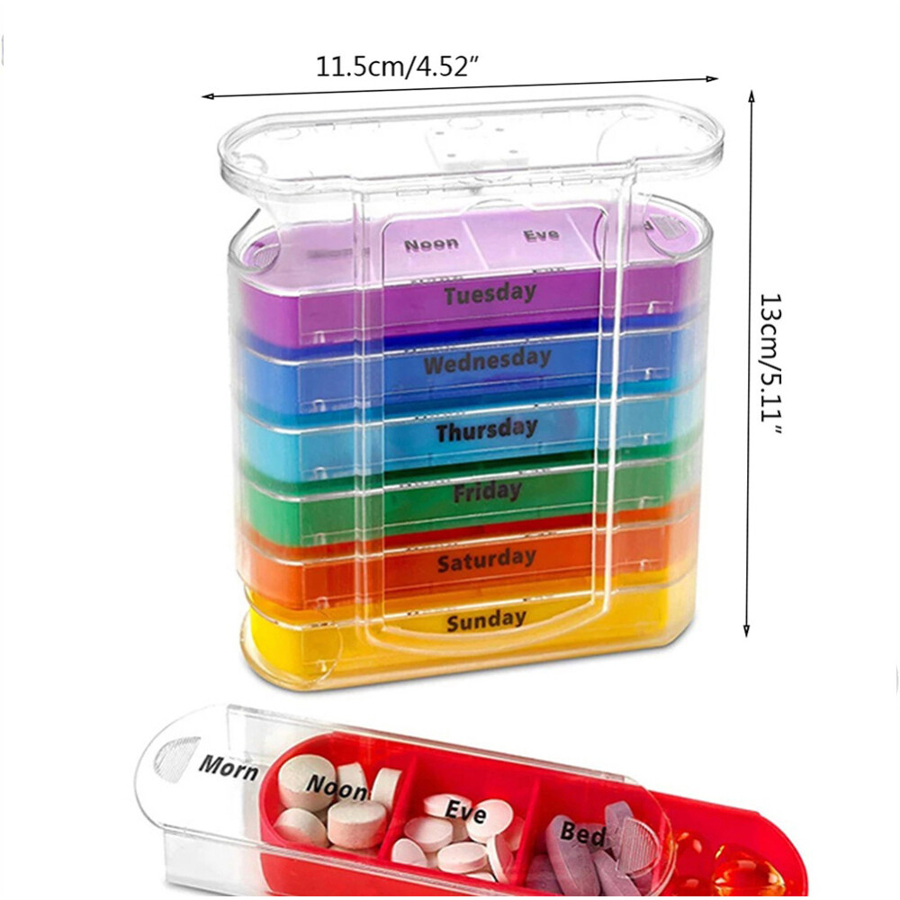 7 Day Weekly Pill Box Medicine Tablet Organizer Dispenser Container ...