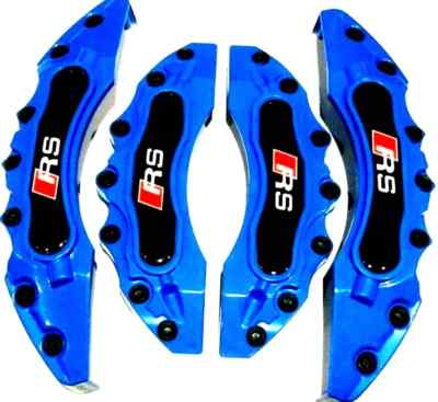 4x Blue RS Brake Caliper Covers B8 B9 B10 Front A1 A2 A3 A4 A6 A8 A5 A7 ...