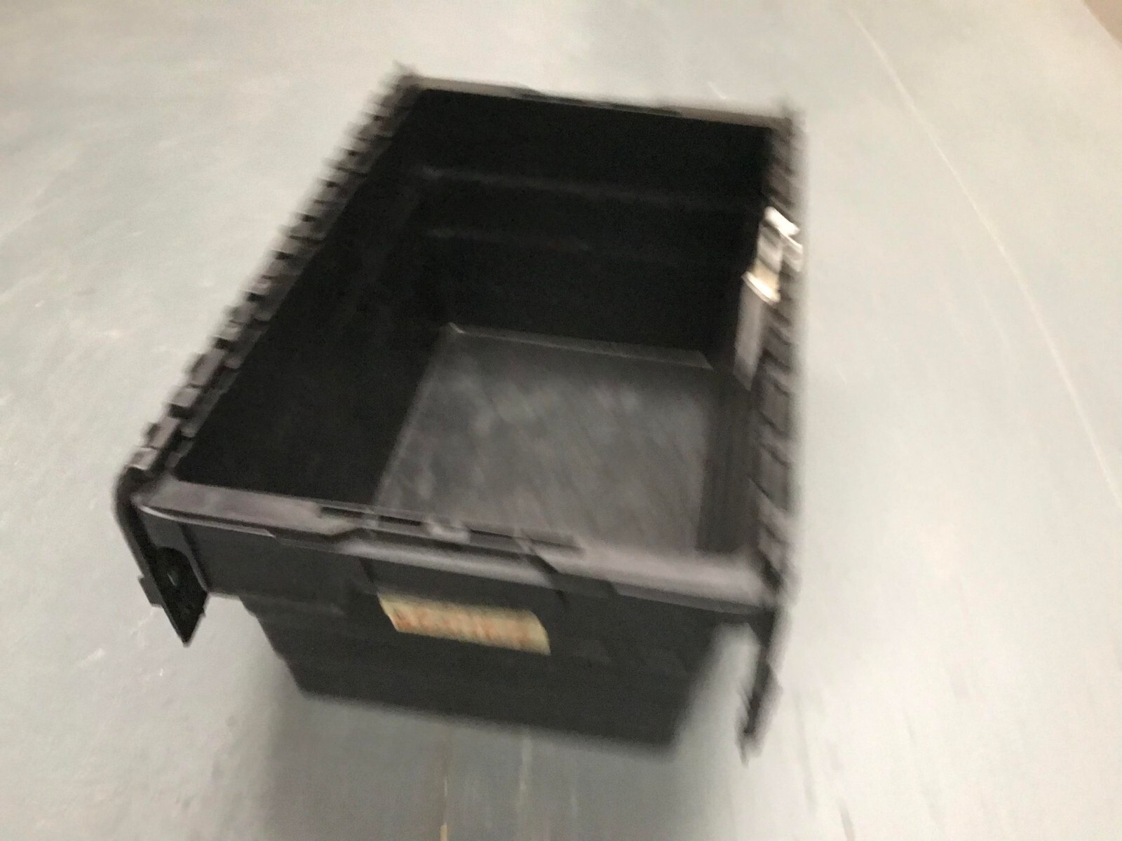 5 Recycled Plastic Storage Boxes Heavy Duty Eco Black Crates with Lids ...