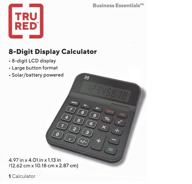 Tru Red Tr230 8-digit Desktop Calculator Black for sale online | eBay