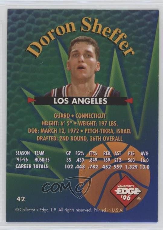1996 Collector's Edge Rookie Rage Gold Doron Sheffer #42 | eBay