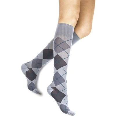 Dr. Comfort Argyle Patterned Knee High, Nylon/Spandex, 15-20mmHg (Size ...