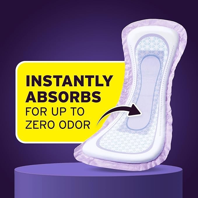 Poise Overnight Incontinence Pads For Women, Overnight Size 8, 96 Count ...