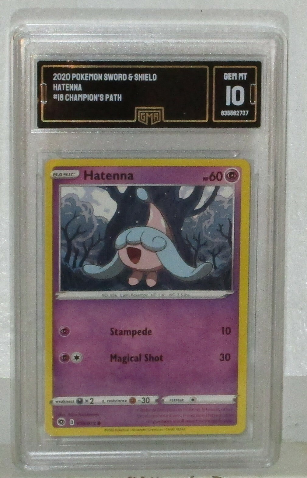 2020 POKEMON SWORD & SHIELD HATENNA #18 CHAMPIONS PATH CARD GEM MT 10 ...