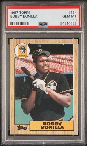 Graded 1987 Topps Bobby Bonilla #184 Rookie RC Baseball Card PSA 10 Gem ...