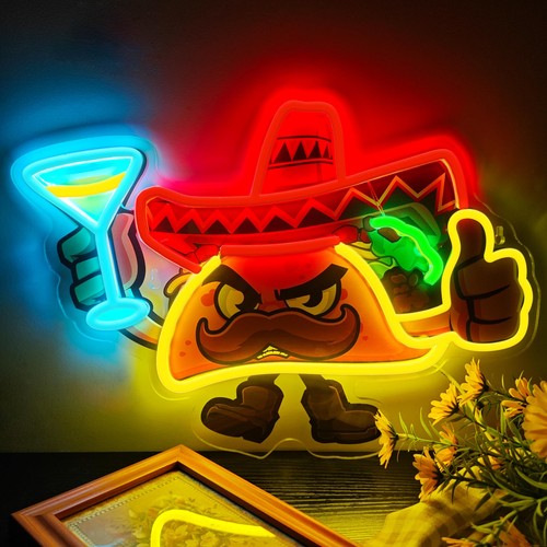 Tacos Neon Sign for Wall Decor,Dimmable Led Tacos Neon Light for ...