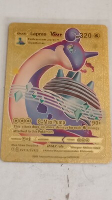 2020 POKEMON LAPRAS VMAX G-MAX PUMP GOLD CARD SV111/SV122 NEVER PLAYED ...