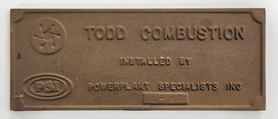 Vintage Low Nox Burners Metal Equipment Signage Todd Combustion | eBay
