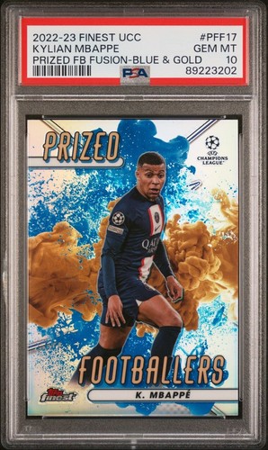 2022-23 Topps Finest Kylian Mbappe Prized Footballers Fusion Blue ...