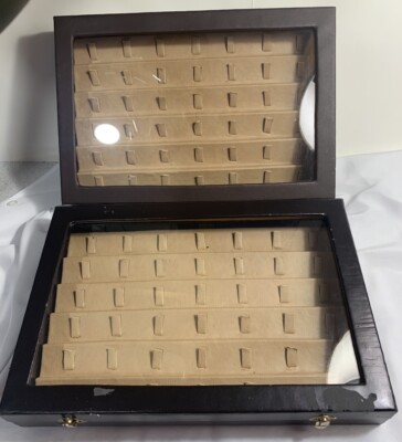 Jewelry Ring Display Cases Lot Of 2 Glass Window 12”x8”x2” | eBay