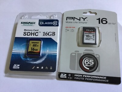 Lot of 2pcs 16gb PNY +Kingmax SDHC Memory Card for SDHC Nikon canon ...
