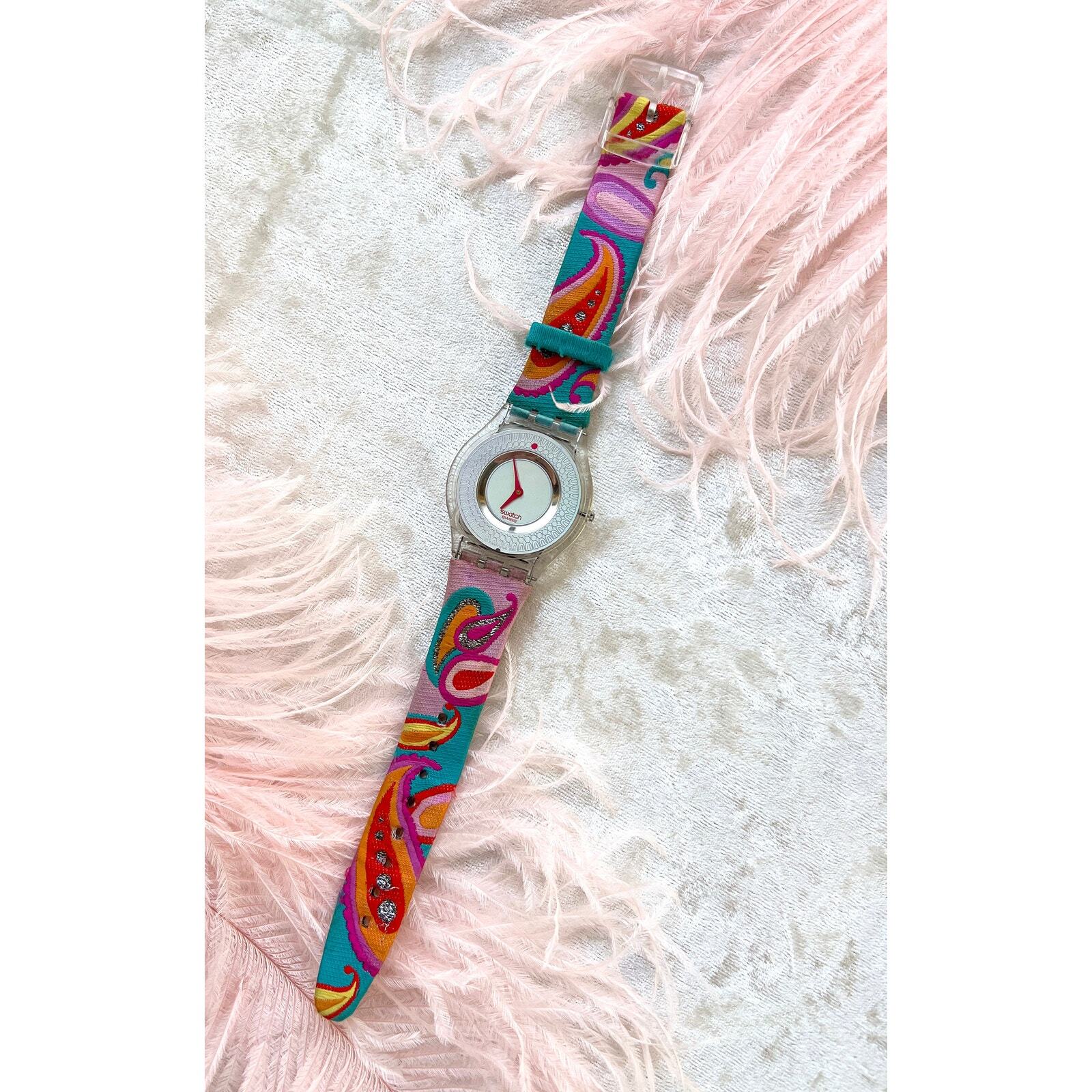 Vintage 2000s SWATCH WATCH Y2K Paisley Embroidered Ps… - Gem