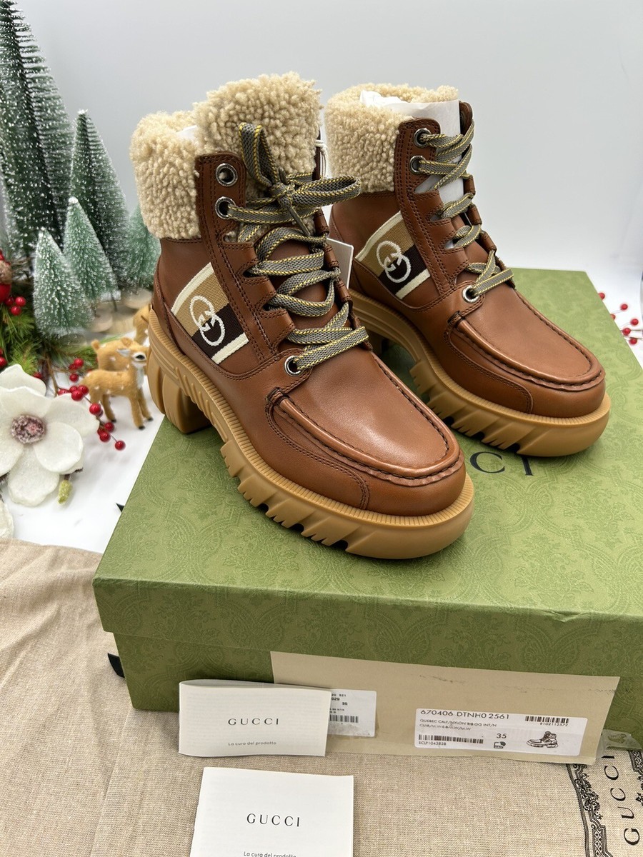 GUCCI WORK BOOTS made in ITALY BROWN 149969グッチ メンズ ワークブーツ マウンテンブーツ ダーク ...