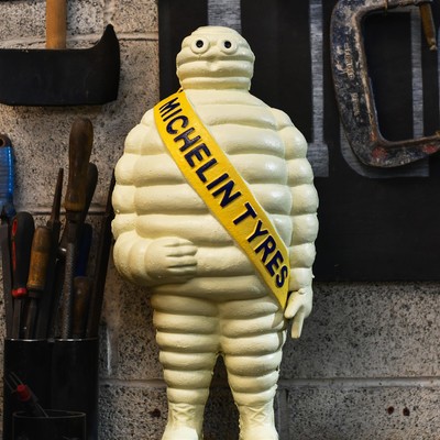 Cast Iron Hand Painted 'Michelin Man' Sculpture Ornament Gift | eBay UK