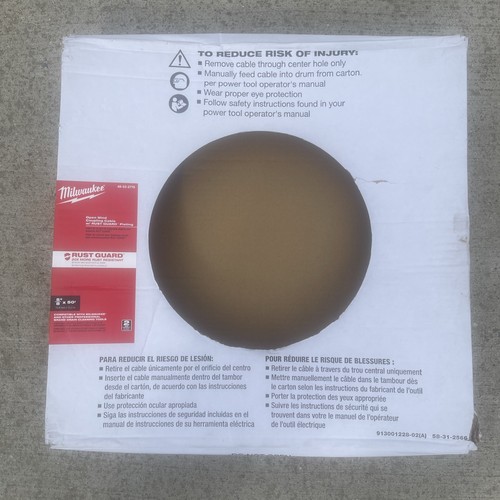 Milwaukee 48-53-2775 5/8” x 50 Ft Open Wind Coupling Cable W/Rust Guard ...