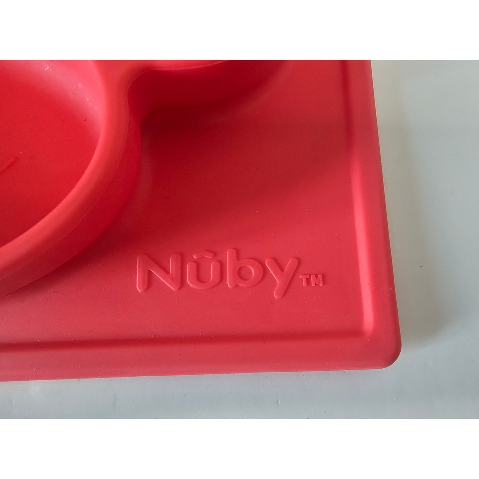 Nuby Monkey Suction Divided Silicone Baby Toddler Plate Placemat Red | eBay
