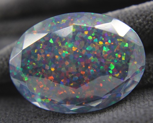 26.80 CT Oval Cut Triple Fire Opal Multicolor Loose Gemstones Certified ...