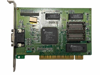 💻 Vintage TRIDENT TGUI9440-1 PCI 2 MB VGA Graphic Video Card 8247F/R2 ...