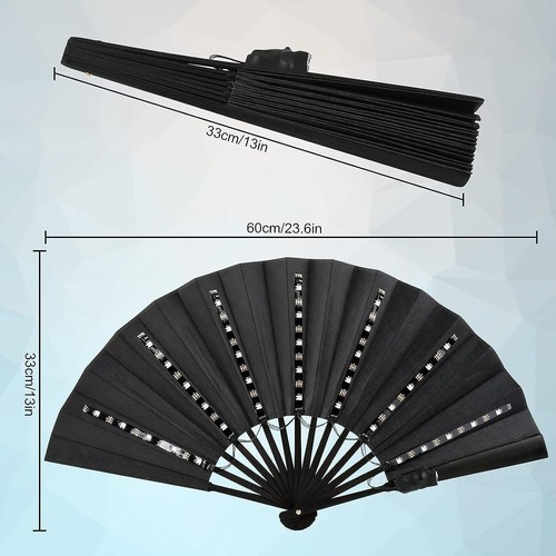 LED Rave Fan Chinese Folding Fan Glowing Light Up for Birthday Party ...