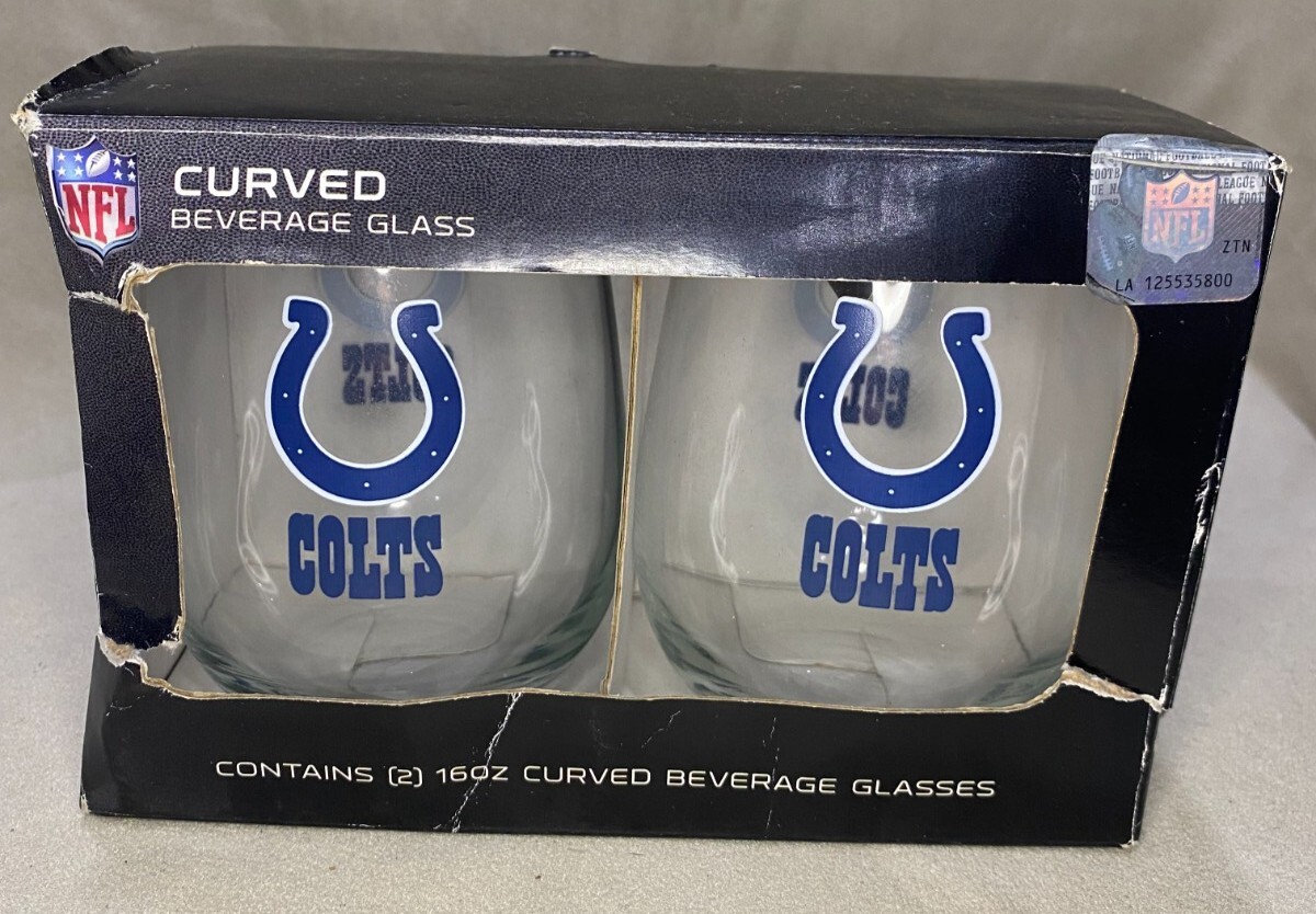 Indianapolis Colts NFL Curved Beverage Glass 16oz, 2013 - Packaging Has ...