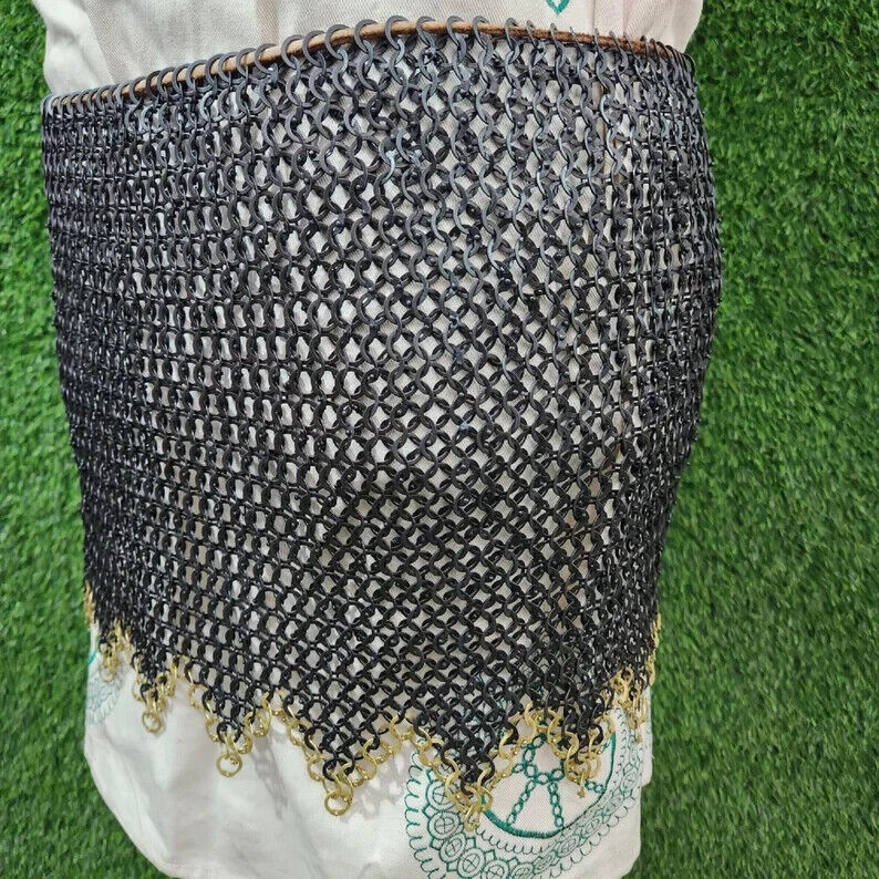 Chainmail Skirt ,Zig Zag 9 mm Flat Ring with soiled ring, Medieval Mail ...