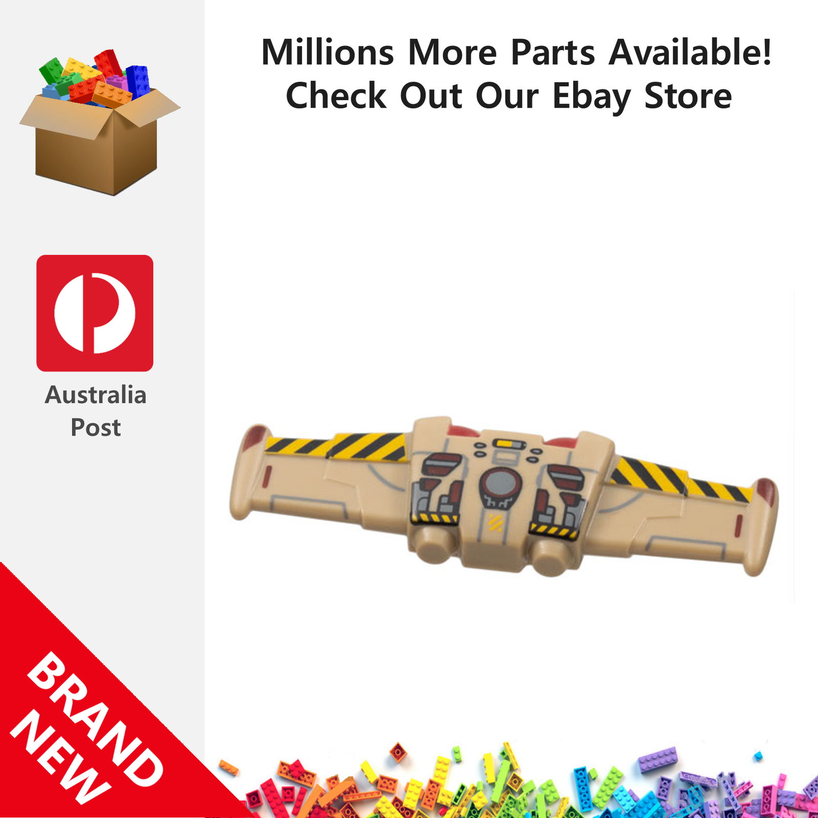 Genuine LEGO™ Dark Tan Minifigure Jetpack with Wings Black 01642 ...