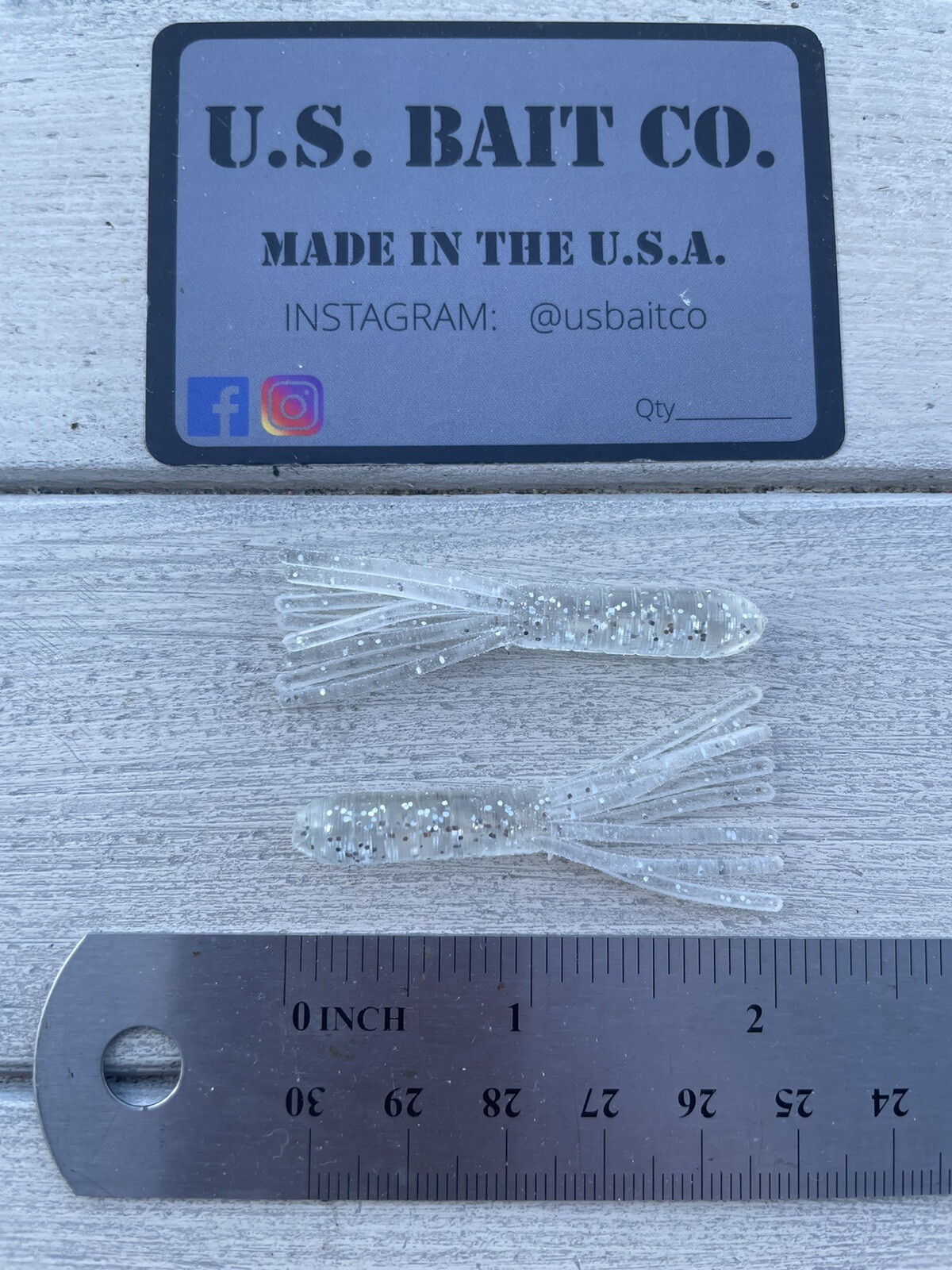 2” crappie bug clear silver glitter lot of 25 Skirt Tail Grub trout ...