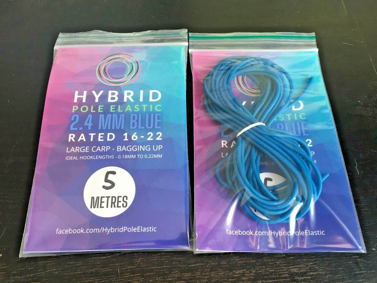 5 Metres - Hybrid Pole Fishing Elastic Size 16-22 BLUE (2.4mm ...