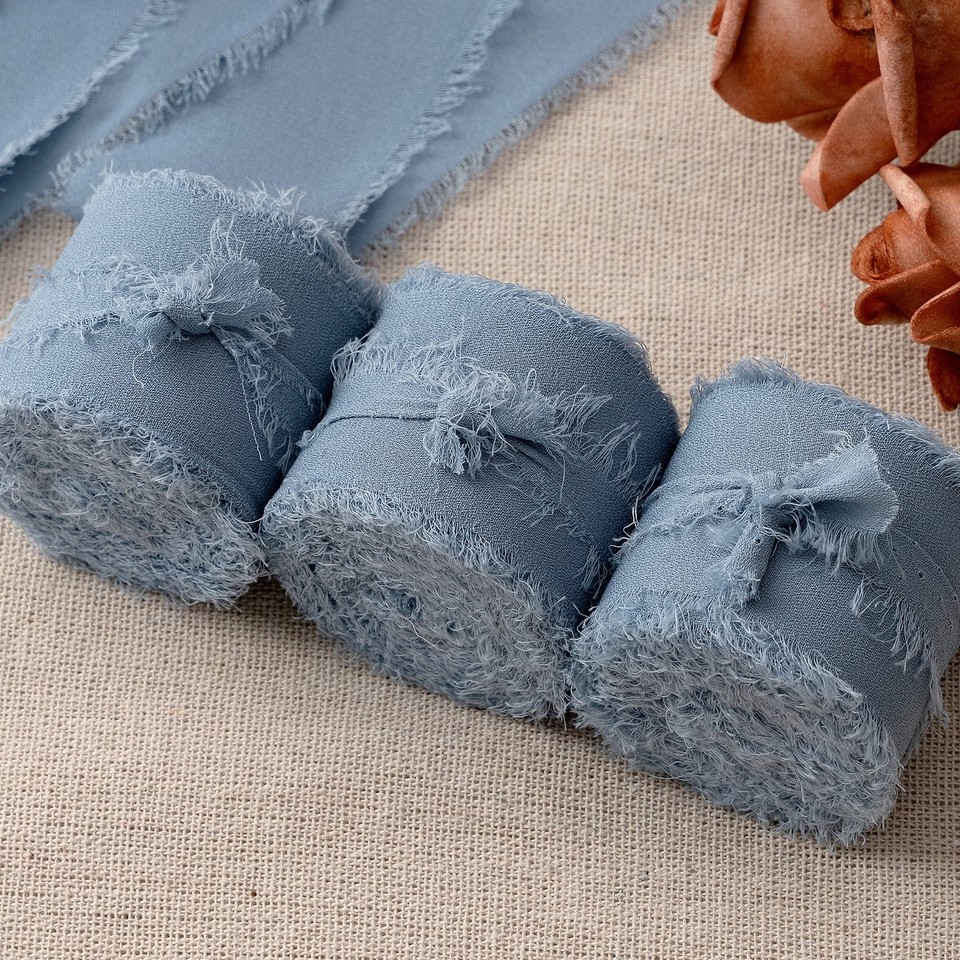 Dusty Blue Ribbon 3 Rolls Graduation Ribbons 1.5" x 7Yd Wrapping Ribbon ...
