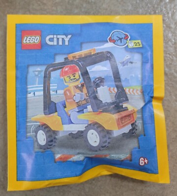 LEGO SET POLYBAG MINIFIGURE FIGURINE CITY CONDUCTEUR DE L'AEROPORT foil ...
