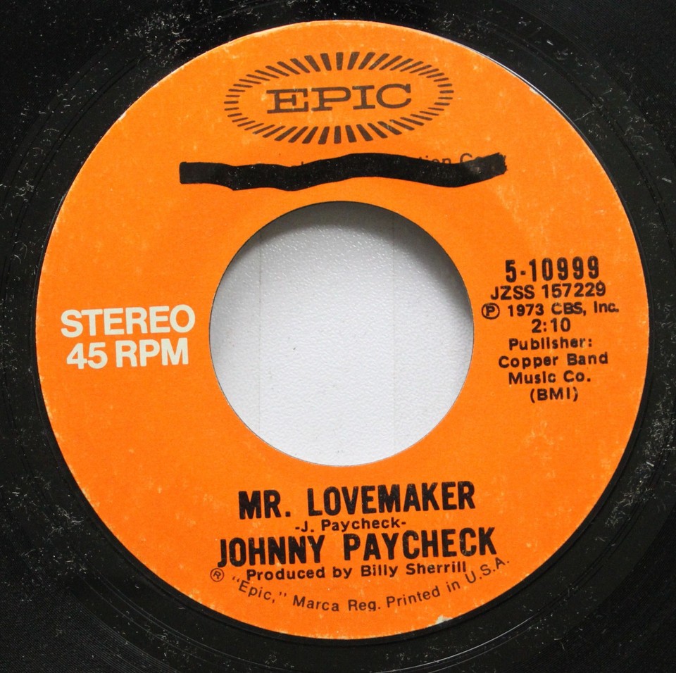 Country Promo 45 Johnny Paycheck - Mr. Lovemaker / Mr. Lovemaker On Epic | eBay