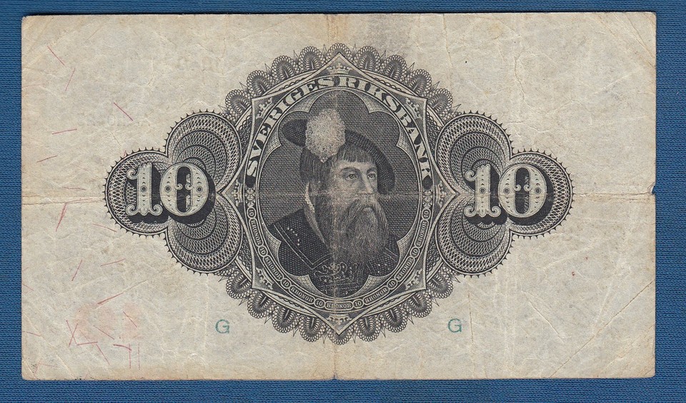 Sweden Banknotes, 10 Kronor 1940. SVERIGES RIKSBANK, Tio Kronor, rare ...