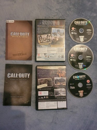 CALL OF DUTY & United Offensive Add-On Expansion Pack Pc Cd Rom COD 1 ...