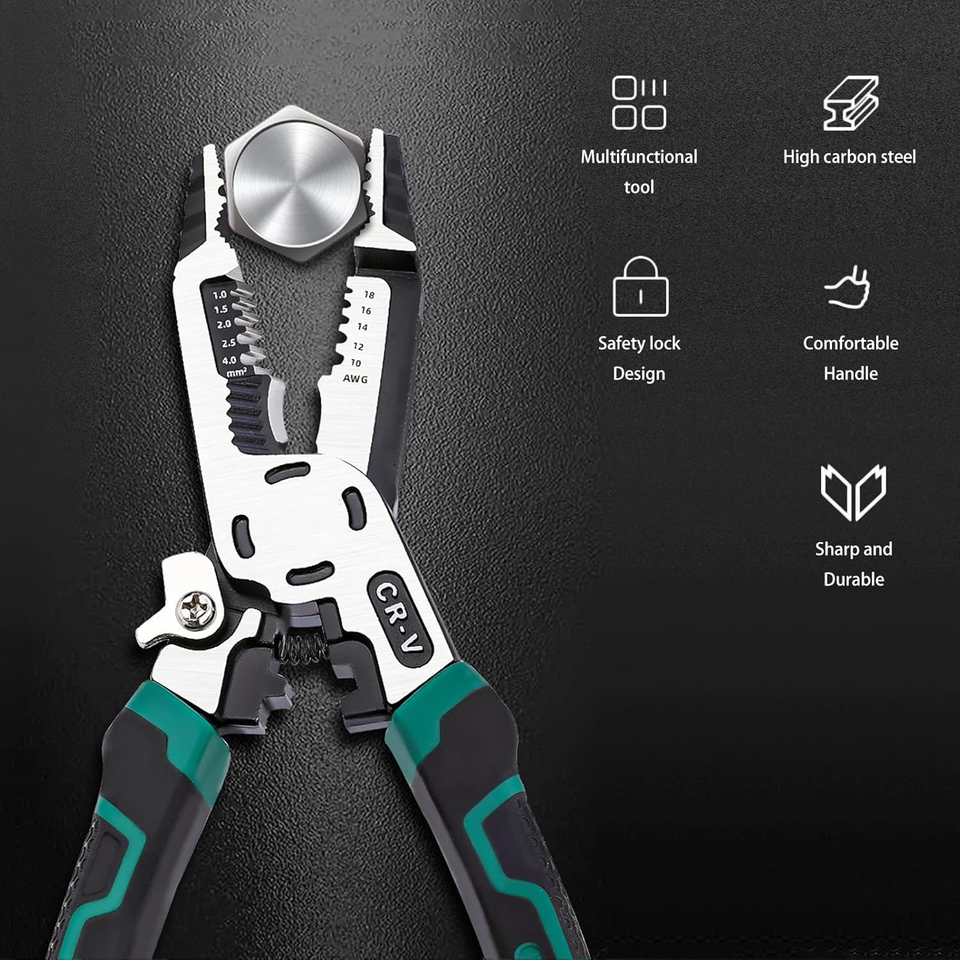 10-in-1 Wire Stripper Tool,Wire Strippers,Cable Cutters,CR-V ...