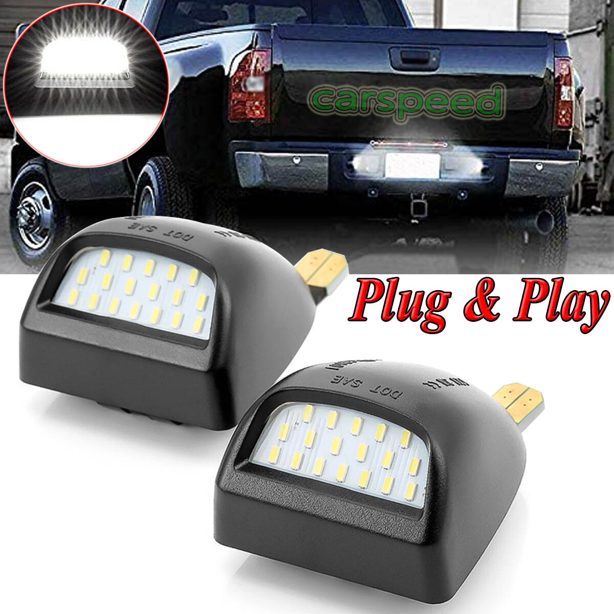 LED License Plate Light Assembly For Chevy Silverado GMC Sierra 1500 ...