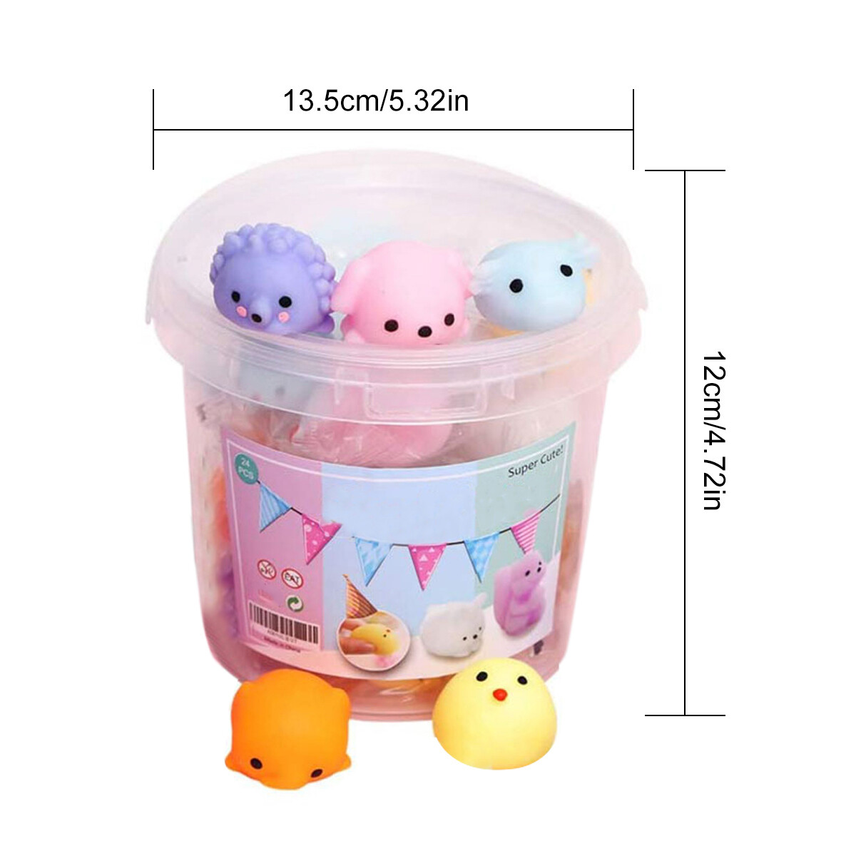 24Pcs Mochi SqueezeToys Mochi Animal Toys with Storage Box Mini Animal ...