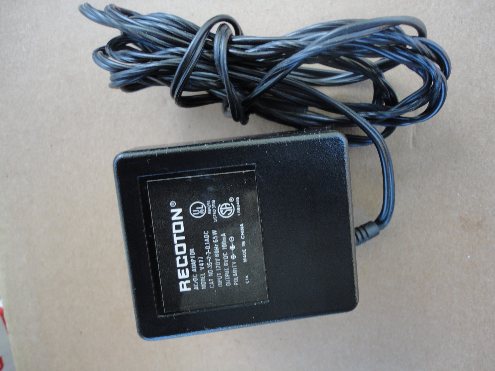 Recoton Model V477 AC DC Power Supply Adapter 35-2-7-0.1ACDC | eBay
