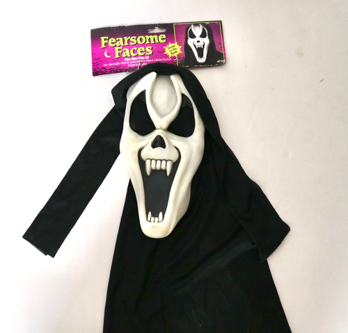 Fearless Faces Ghost Face fangs vintage mask Fun World glow in the dark ...