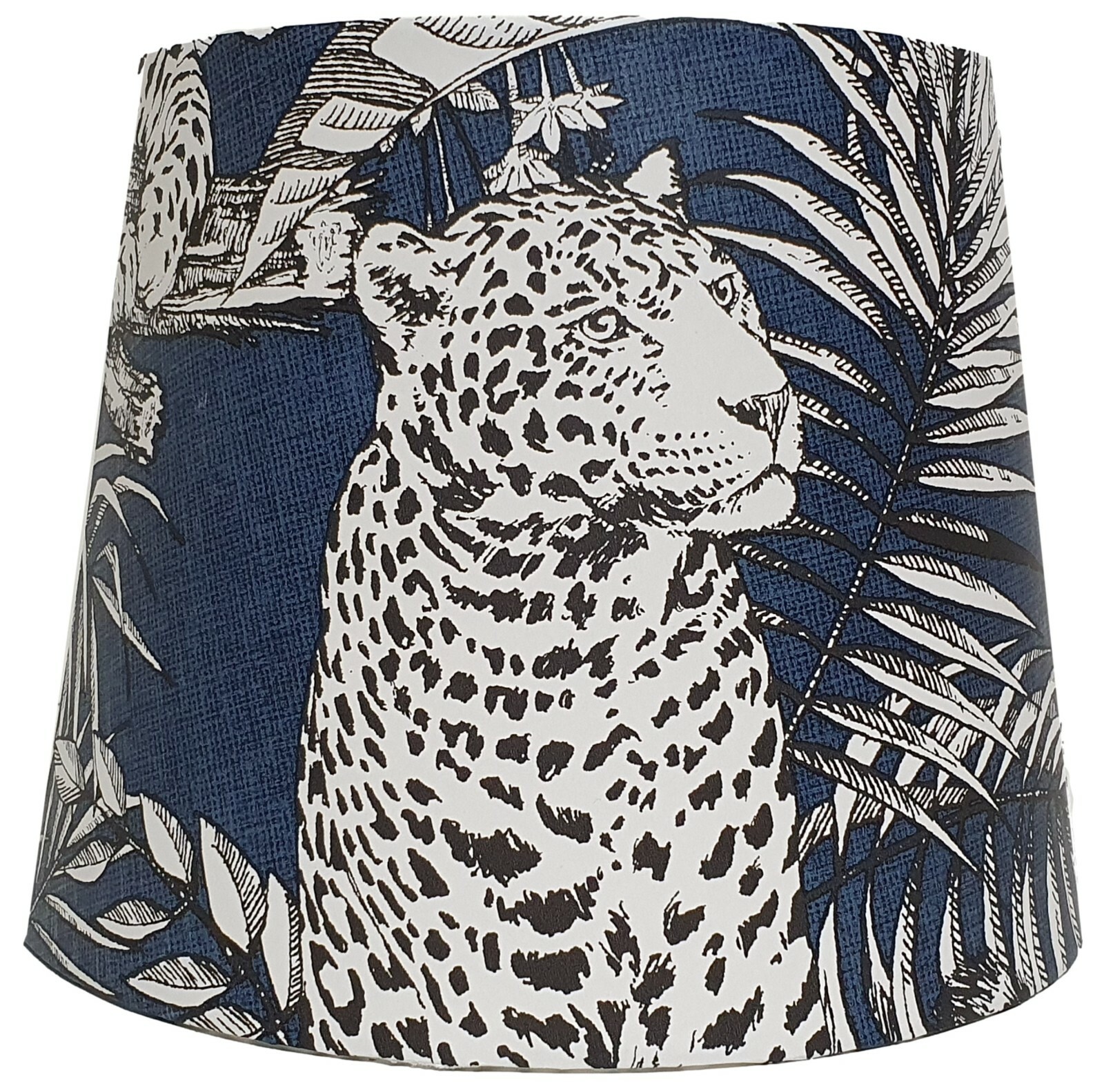 Leopard Lampshade Ceiling Light Shade Navy Tropical Jungle Animals ...