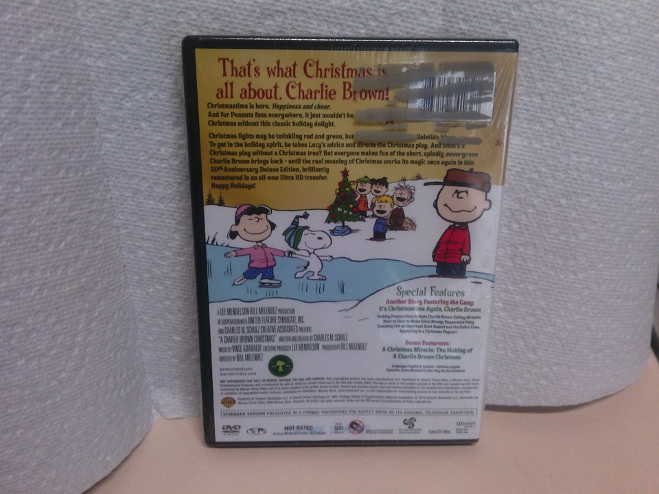 Peanuts A Charlie Brown Christmas 2014 50th DVD Region 1 Brand New ...