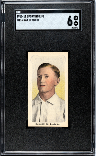 1910 M116 RAY DEMMITT NNO EXMT SPORTING LIFE SGC 6 BASEBALL ST. LOUIS ...