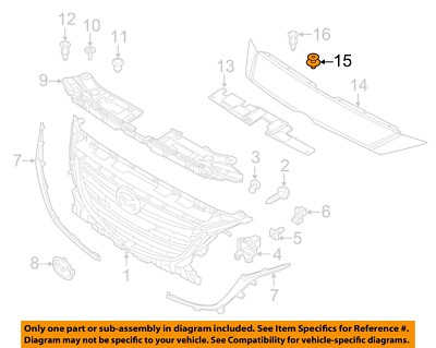 MAZDA OEM 14-18 3 Front Bumper-Upper Molding Rivet TK2150355 | eBay