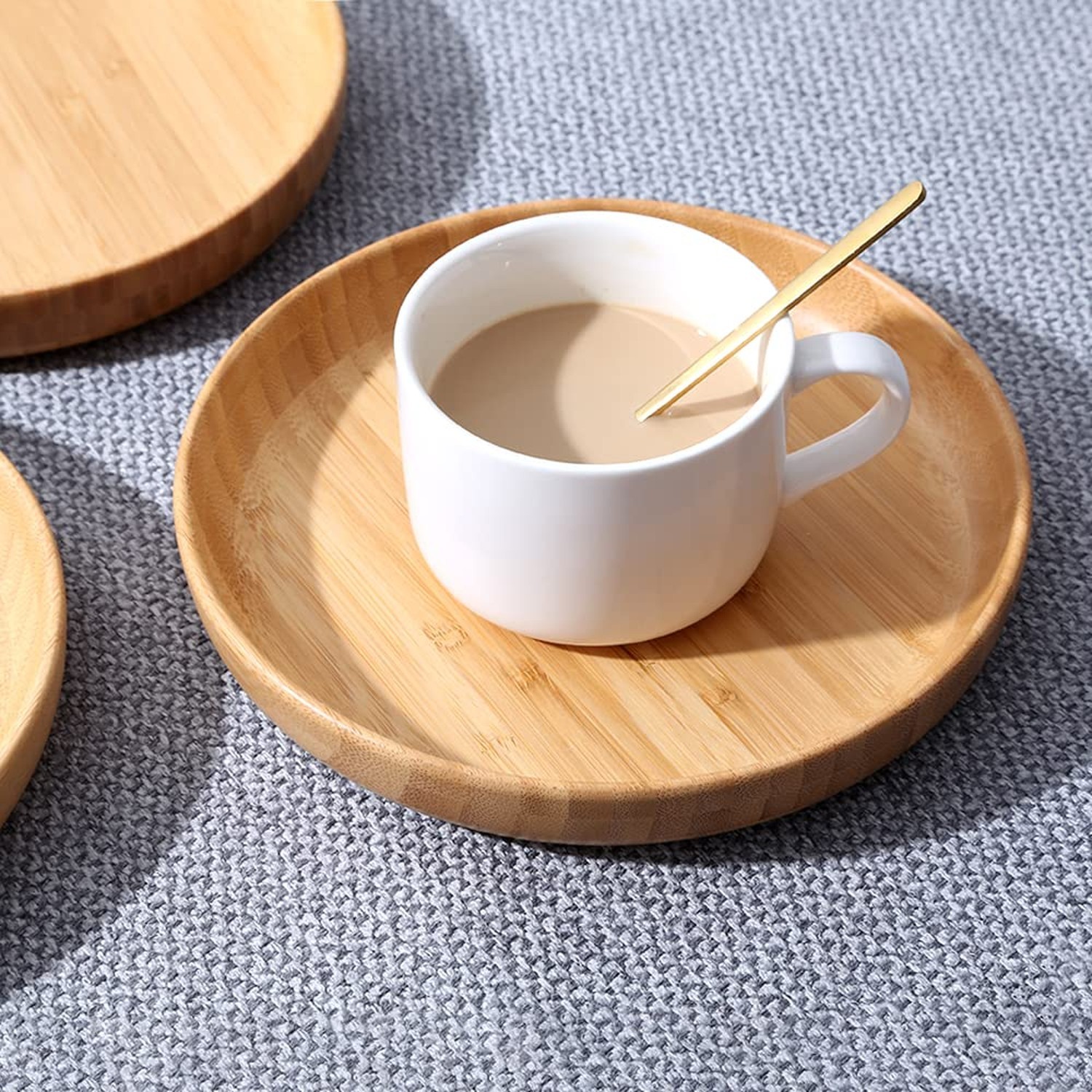 cluzelar Bamboo Plates 7.5Inch Round Bamboo Plate Reusable Dinner Plate ...