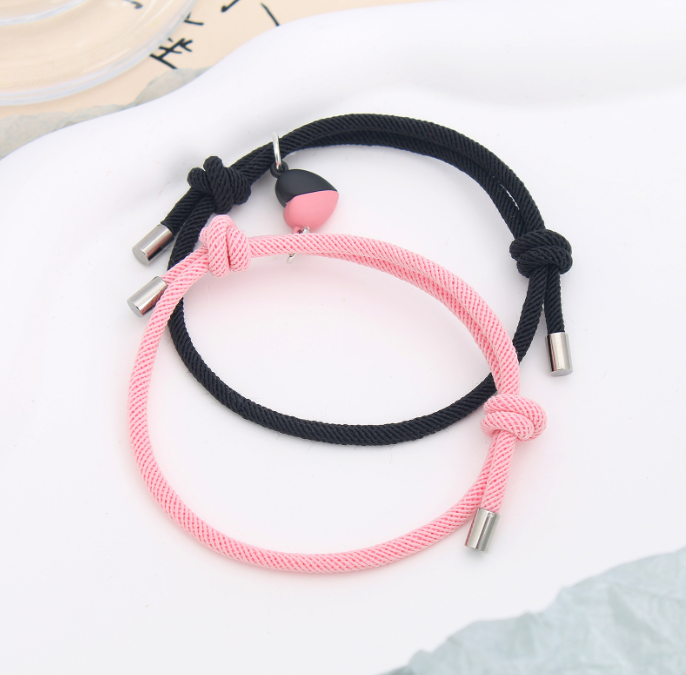 2Pcs Heart Couple Bracelet Set Magnetic Love Matching Magnet ...