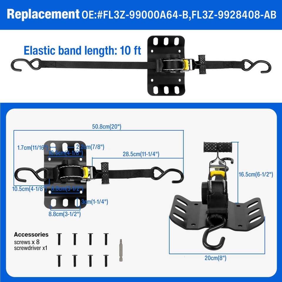 4pcs For Ford F150 2015-2025 Truck Bed Tie Down Anchors Ratchet Straps ...