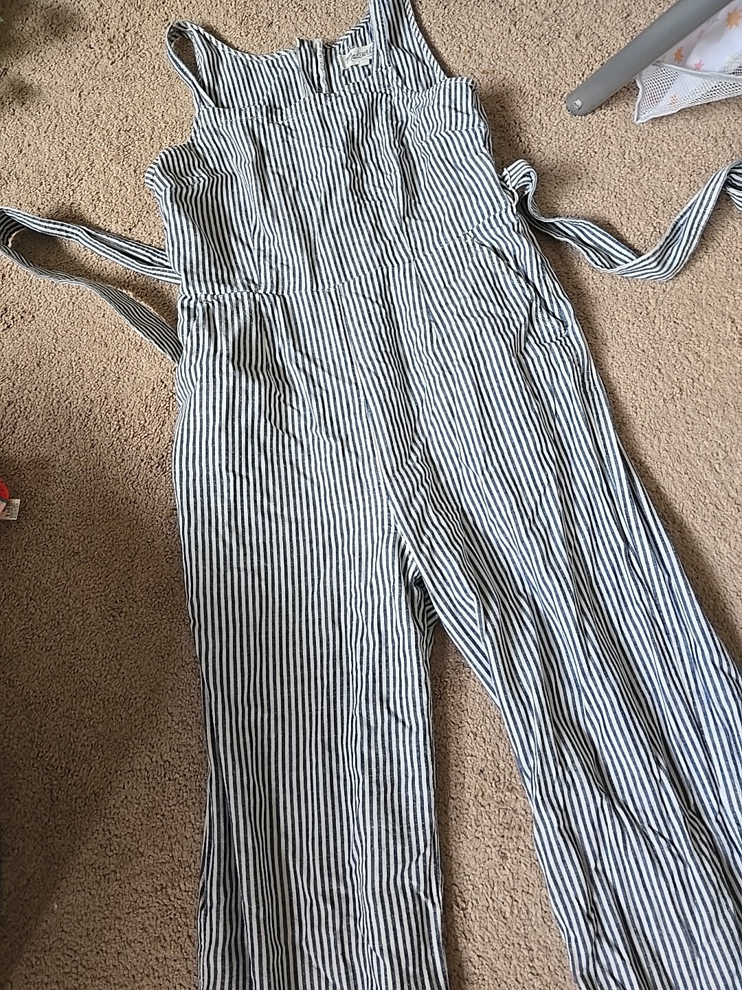 Madewell Lightweight Denim Apron Bow Back Cropped Wide Leg Jumpsuit ...